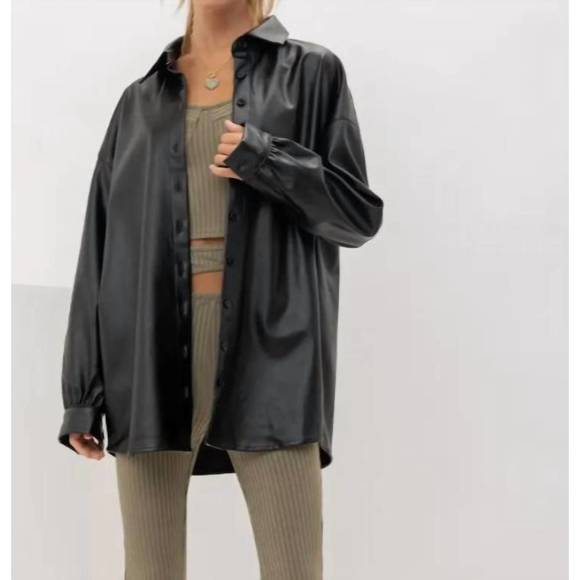 PRETTY GARBAGE | Tops | New Pretty Garbage The It Girl Faux Leather ...